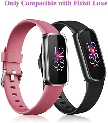 Fitbit Luxe Screen Protector Case 4-Pack Soft TPU Bumper Cover Black ...