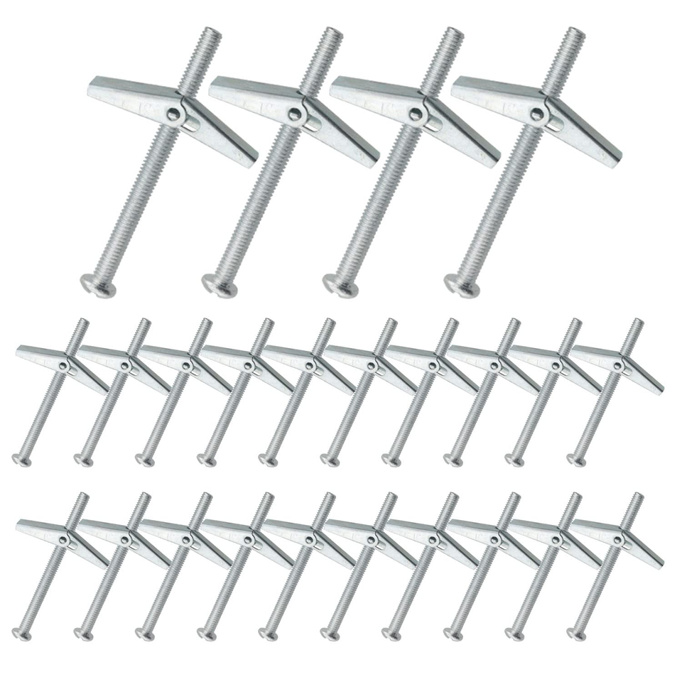 Toggle Bolt 24PCS M4 Stainless Steel Toggle Bolt and Wing Nut Kit round ...