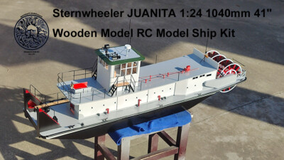 Sternwheeler JUANITA 1:24 1040mm 41" Wooden Model RC Model Ship Kit | eBay