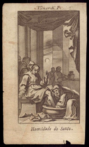 THE SAINT'S HUMILITY 84x140mm Antiq 18th Century ENGRAVING FROM BOOK | eBay