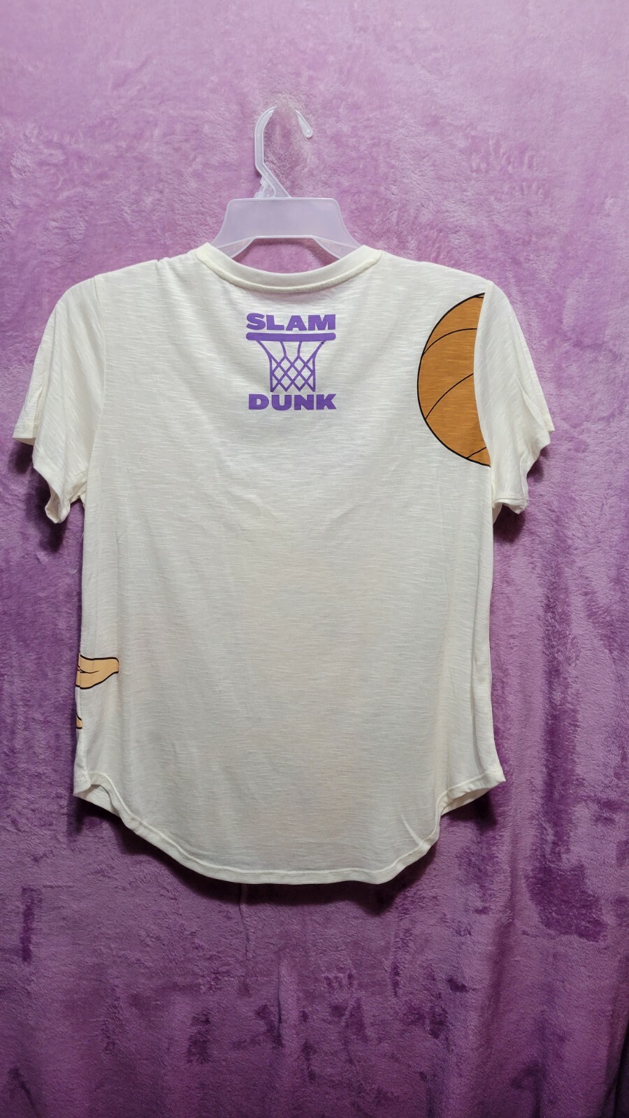 Space Jam NEW♈Junior's Printed SS Tee shirt Warner Bros size XS~Cream ...