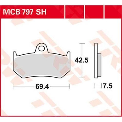 Harley Davidson FXSTC 1584 2007 TRW SH Series Sindered Rear Brake Pads ...