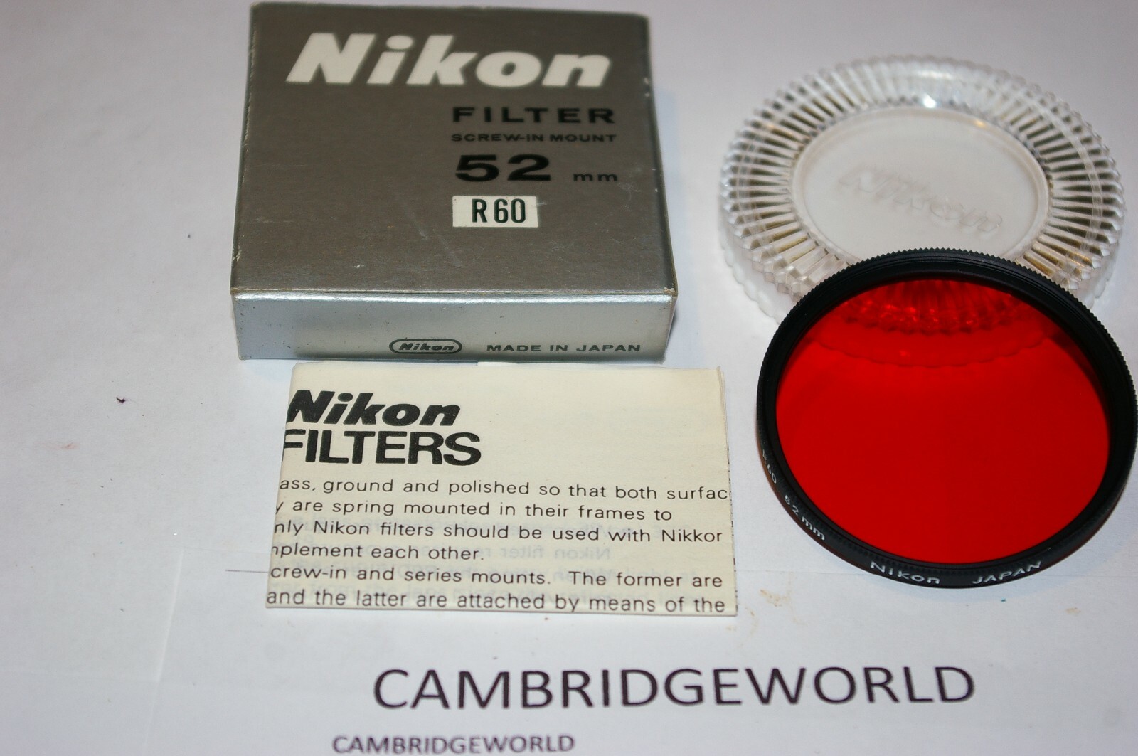 NIKON 52mm RED R60 NEW SCREW in FILTER GENUINE NIKON BRAND with NIKON ...