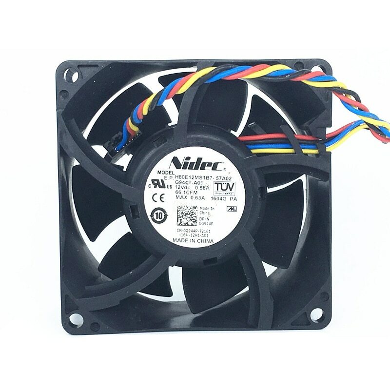 Nidec H80E12MS1B7-57A02 80x80x38mm DC 12V 0.58A 4 Line PWM Cooling Fan ...