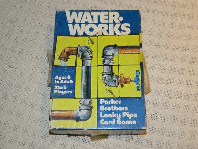 Vintage 1976 Parker Brothers Water Works Leaky Pipe Card Game COMPLETE ...