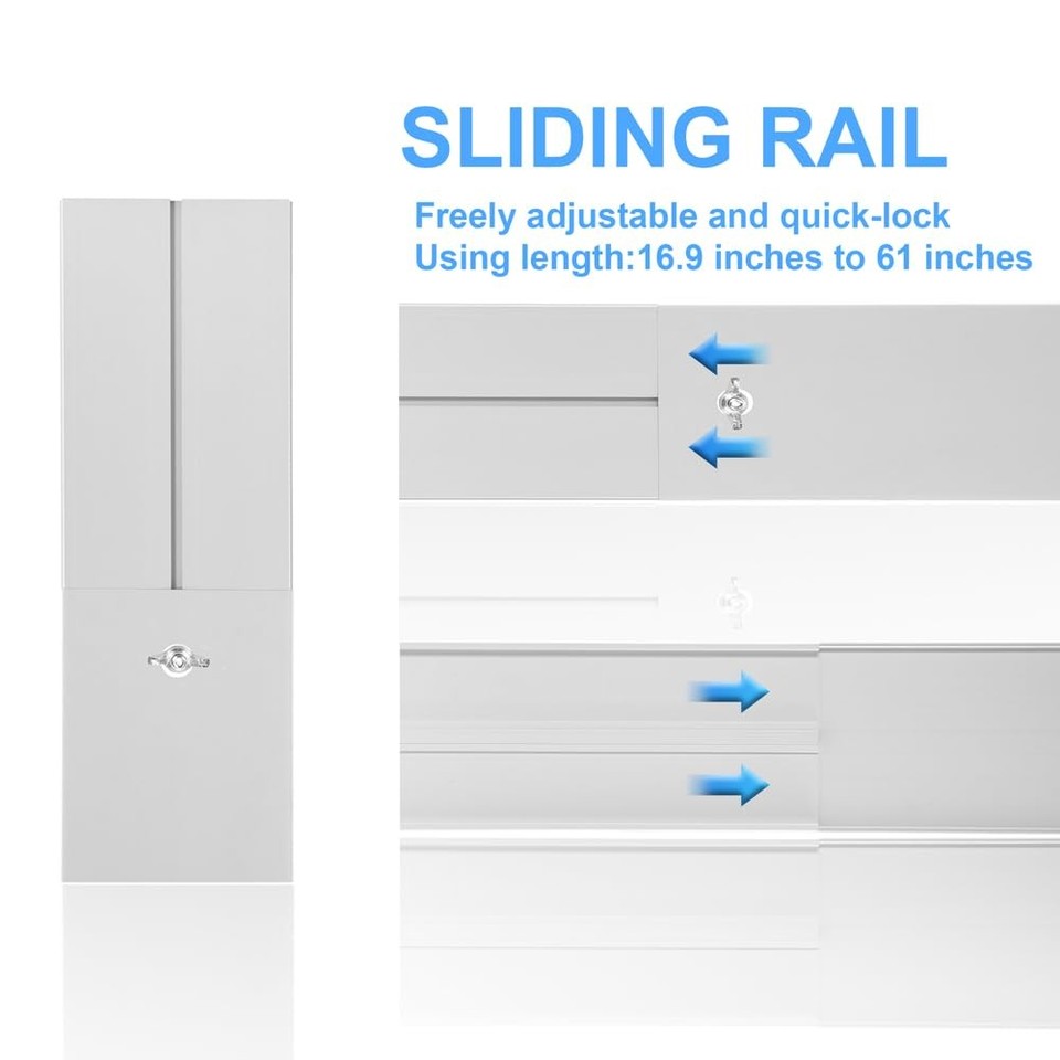 NWESTUN Portable AC Sliding Door Vent Kit 90in Max Length 5.1in ...