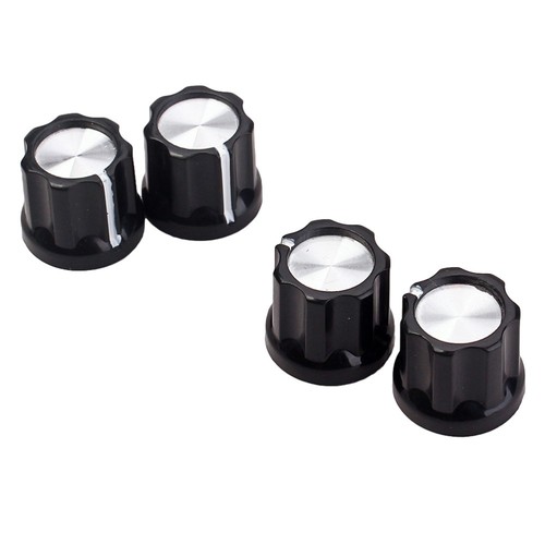 2 Pack Aluminum Foil Knob Metal Control Knobs Guitar Bass Silver Pot | eBay