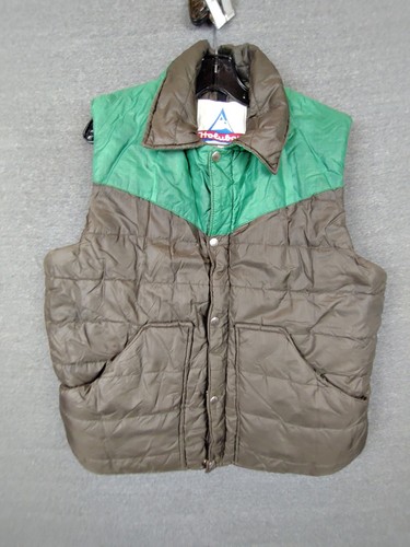 Holubar Mens Vest Large Brown Green Goose Down Colorado VTG Puffer 70s ...