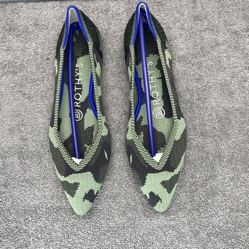 Rothy's The Point Flats Women's Size 6 Knit Olive Camo V Shaped Shoes ...