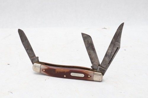 Schrade Old Timer USA 840T Stockman 3 Blade Folding Pocket Knife ...