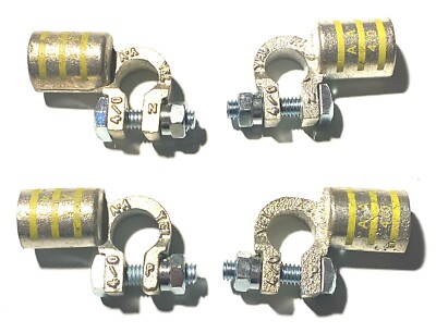 Battery Cable Ends Copper Top Post 90 DEG Terminal Connectors 2 GAUGE ...