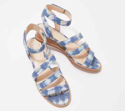 Vince Camuto Leather Demi-Wedge Sandals Resensa Bluesy Watercolor, Size ...