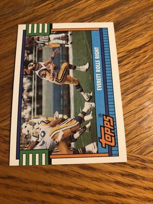 1990 Topps #523 JIM EVERETT Los Angeles Rams Team Card Everett Rolls ...
