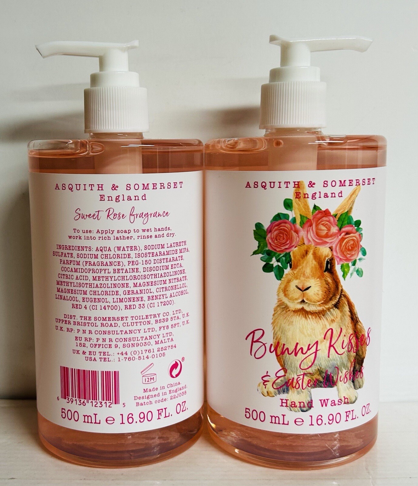 2-Pack Asquith & Somerset ~ Sweet Rose Hydrating Hand Wash 16.9 fl oz ...