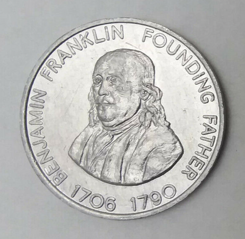 Benjamin Franklin Shell's Famous Americans Aluminum Coin Medal Token ...