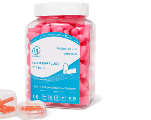 Slim Size Foam Ear Plugs for Small Ear Canals Women, Kids, 100 Pairs ...