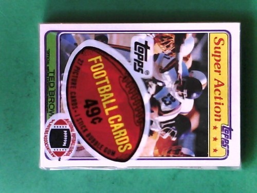 1981 TOPPS FOOTBALL CELLO PACK: SUPER ACTION TED BROWN #59 AND MIKE ...