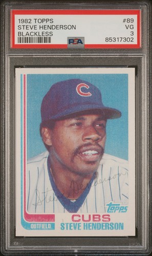 1982 TOPPS BLACKLESS ERROR B SHEET #89 STEVE HENDERSON CUBS CENTERED ...