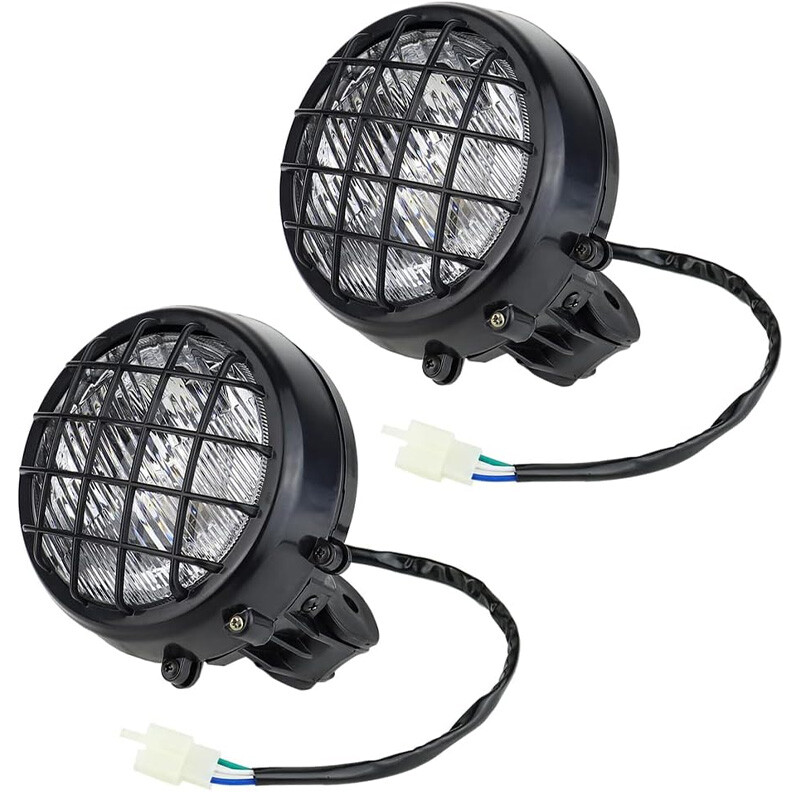 2 Pcs LED Headlights for Yamaha Banshee 1987-2006 lens bulbs Grills ...