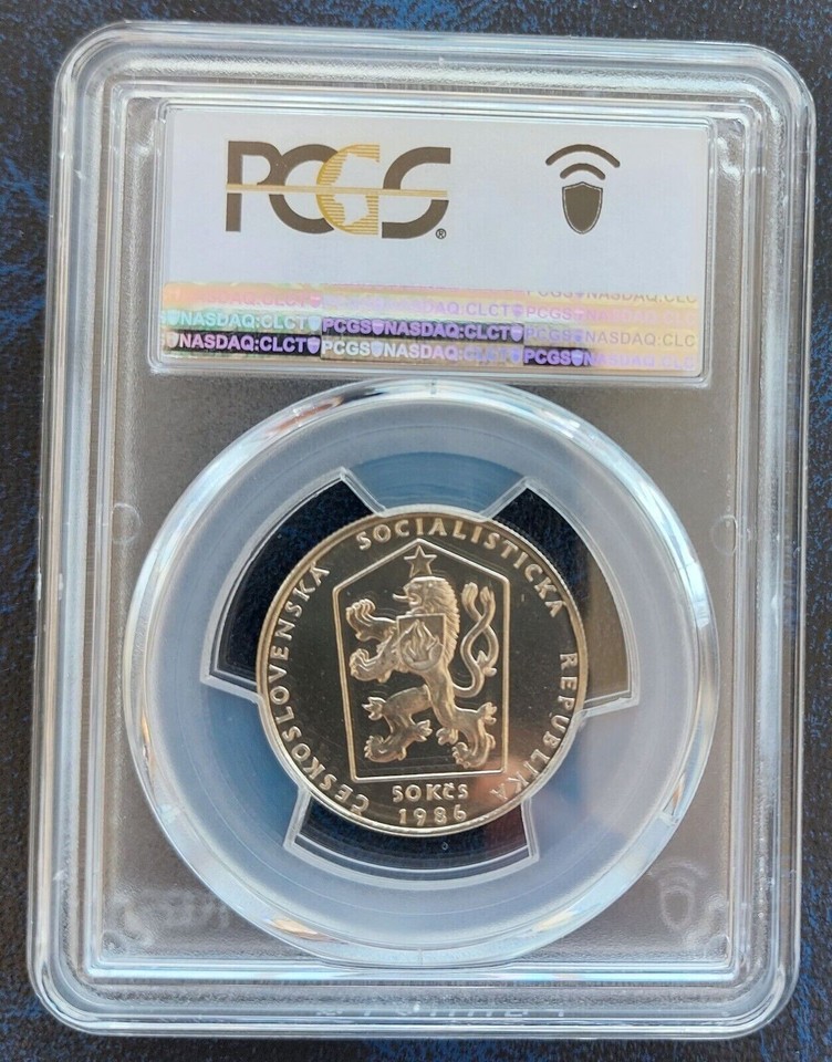 CZECHOSLOVAKIA SILVER PROOF 50 KORUN COIN 1986 KM#121 PRAGUE PCGS PR69 ...