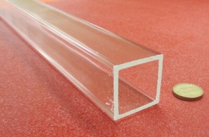 Acrylic Square Tube Clear Extruded 1.50" SQ x .125" Wall x 72" Length ...