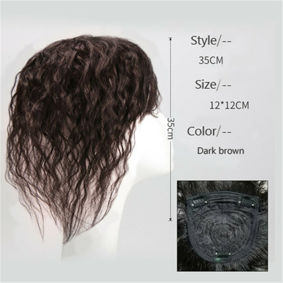 Hand-made Kinky Curly 100% Human Hair Clip in Topper Hairpiece With ...