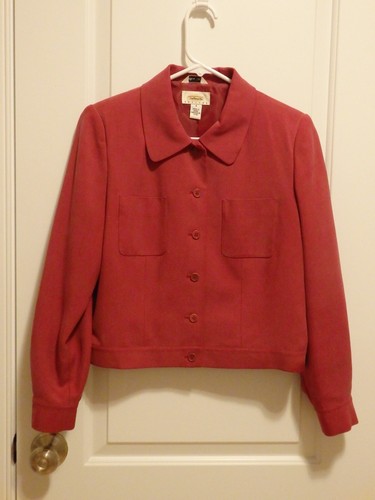 Talbots Cranberry Blazer 100% Silk Exterior Lining 100% Polyester Petite Size 4 | eBay