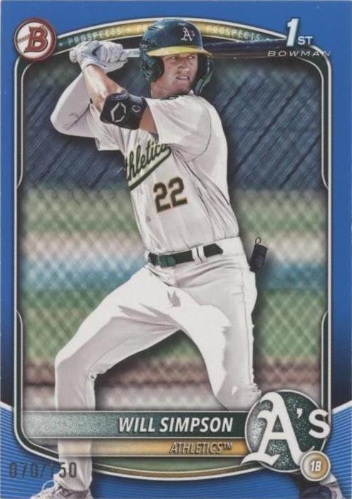 2025 Bowman - Prospects Will Simpson #BP-35 Blue /150 (RC) for sale ...