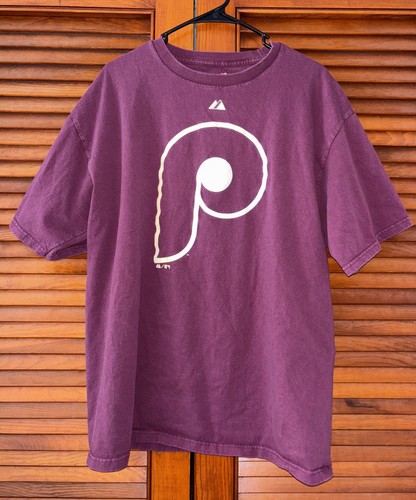 PHILADELPHIA PHILLIES MAROON MAJESTIC LOGO T-SHIRT ADULT XL | eBay