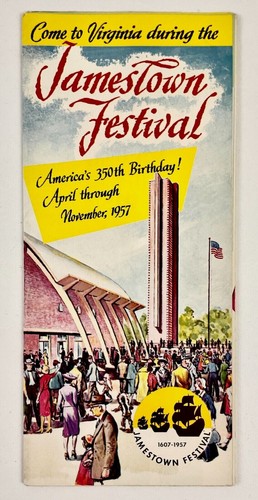 1957 350th Jamestown Colonial Virginia Historic Festival VTG Travel ...