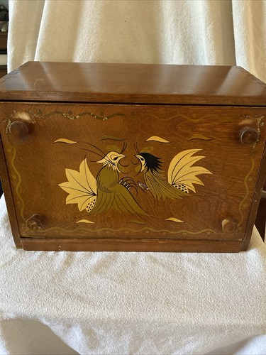 Hand made wooden tole painted Bread box Amish Country Bread Box | eBay
