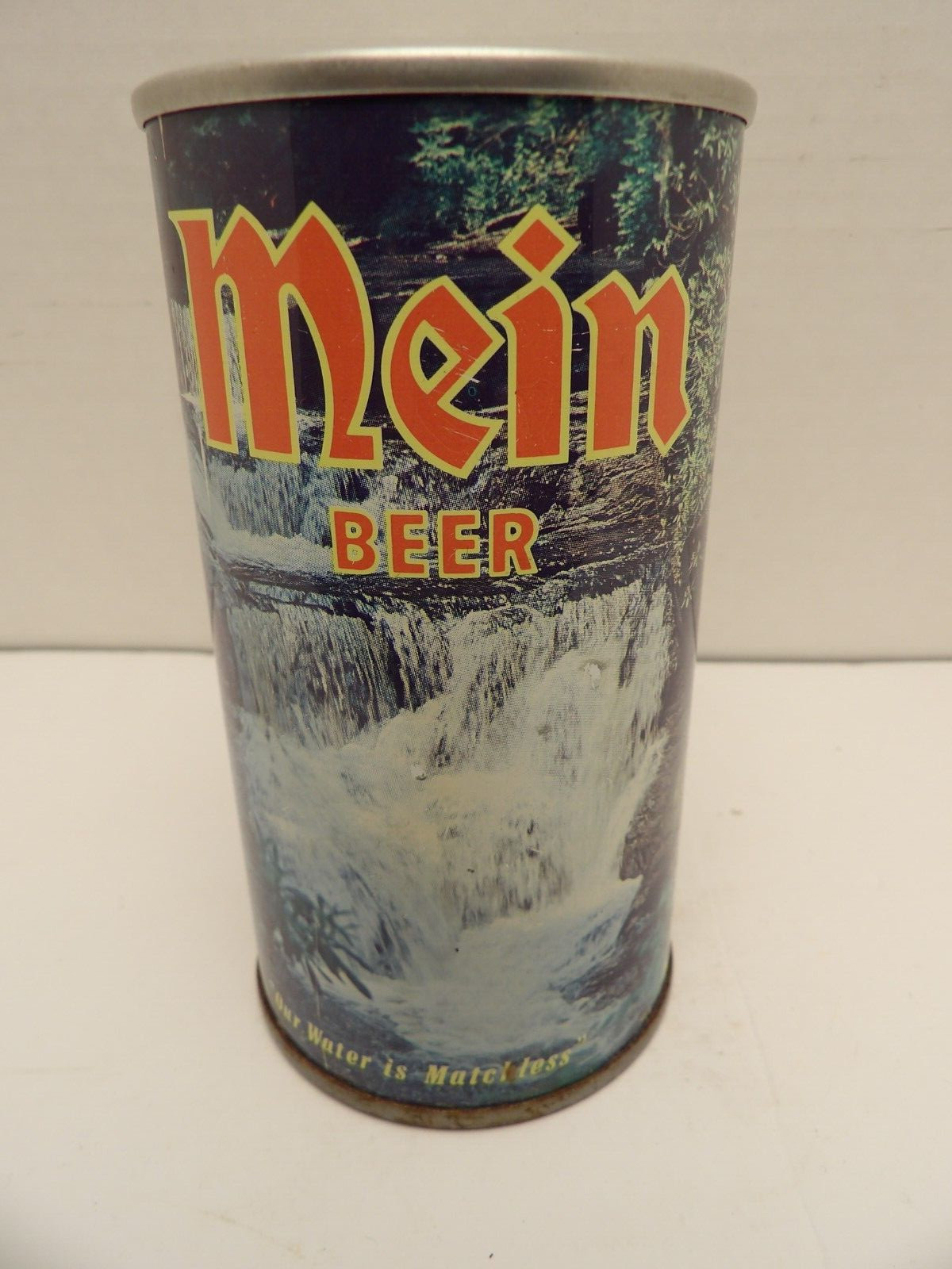 MEIN "OUR WATER IS MATCHLESS" STRAIGHT STEEL PULL TAB BEER CAN #92-19 ...