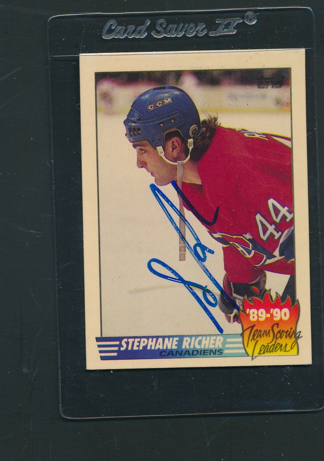 1990/91 Topps Scoring Leaders #4 Stephane Richer Canadiens Signed Auto ...