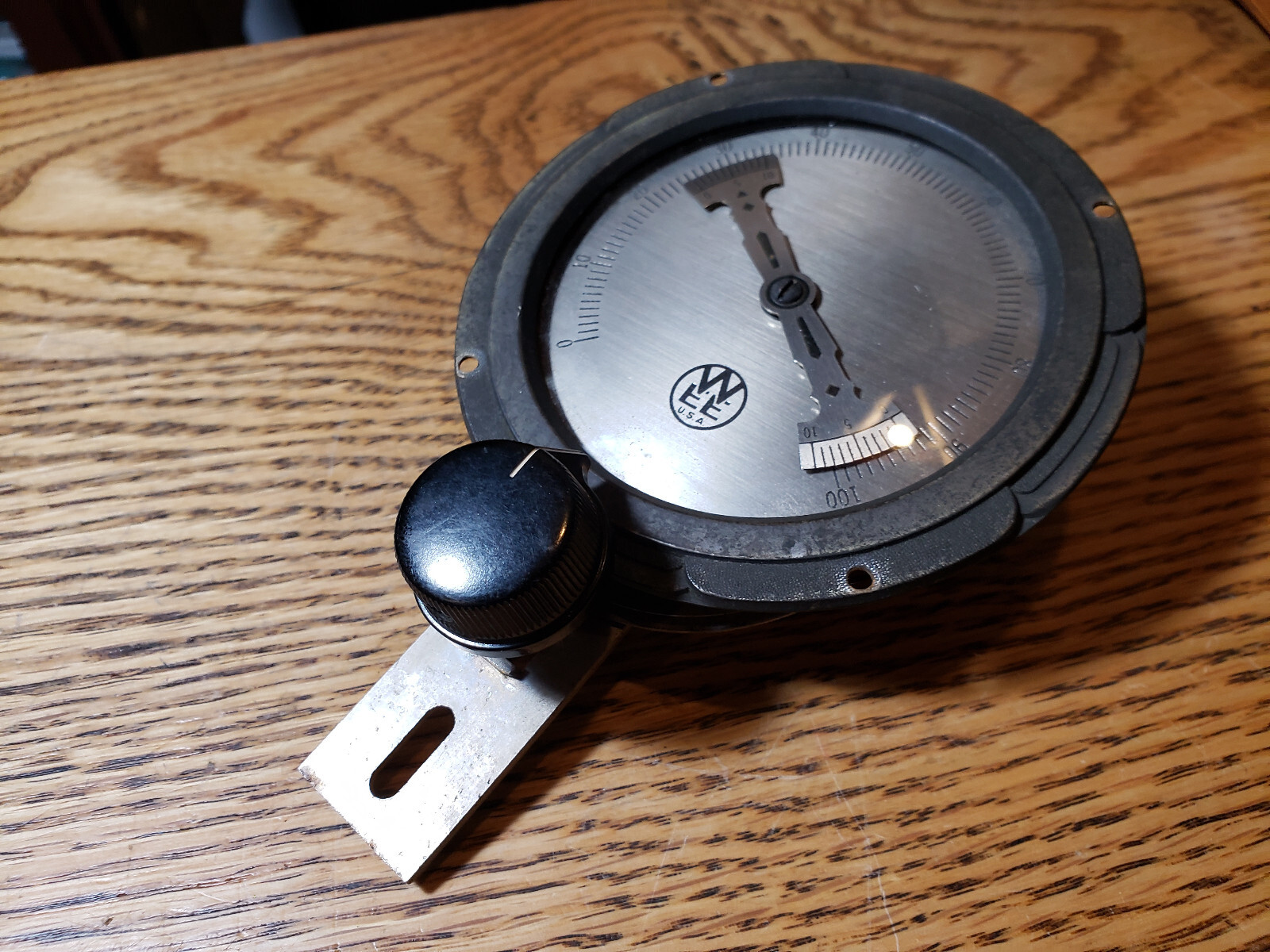 vtg WEE VERNIER DIAL Knob 1/4 Shaft brass gear spring tube ham radio ...