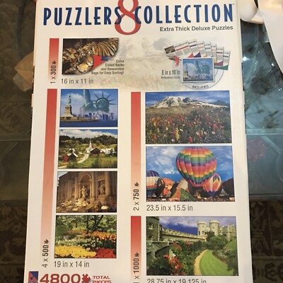 Puzzlers Collection Lot 8 Puzzle Pack 4800 Pc Extra Thick Deluxe | eBay
