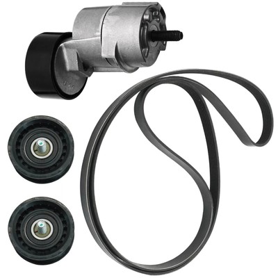 Engine Belt Tensioner & Idler Pulley V-Ribbed Belt Kit For Hyundai ...