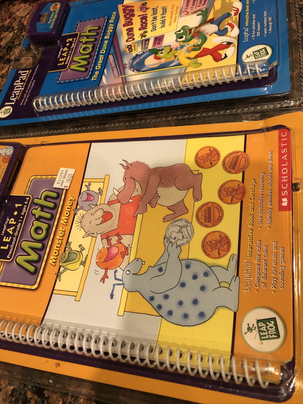 NEW LeapPad Leap 1 & 2 Math Monster Money~Great Dune Buggy Race~Book ...