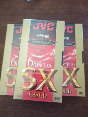 JVC SX Gold Premium Quality T-120 Blank VHS Video Tape SP EP 6 Hours ...