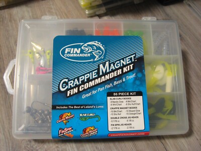 86 Pc Fin Commander Crappie Magnet Kit Jig Lures & Curly Slab Baits In ...