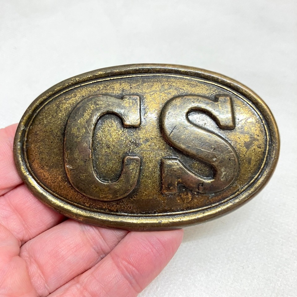 Civil War Confederate CS Southern Rebel Oval Belt Plate Buckle ...