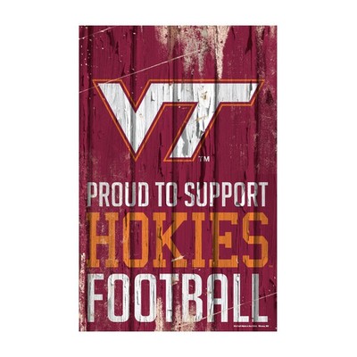 Virginia Tech Hokies Sign 11x17 Wood Proud to Support Design | eBay