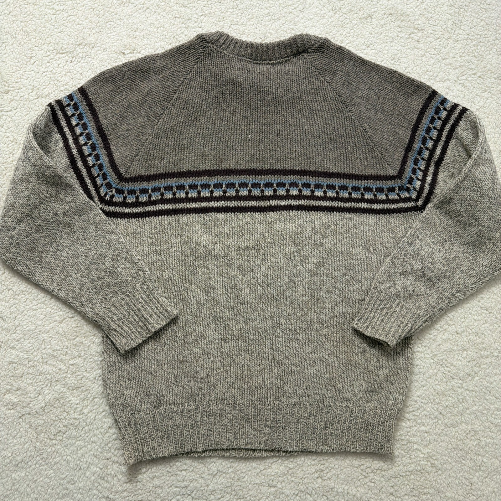Vintage London Fog Outdoors Unlimited Wool Yoke Sweater XL Gray Fair ...