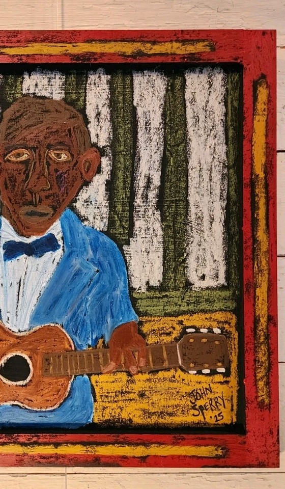 John Sperry Southern Primitive Folk Art Blues Musician "CHARLIE PATTON ...