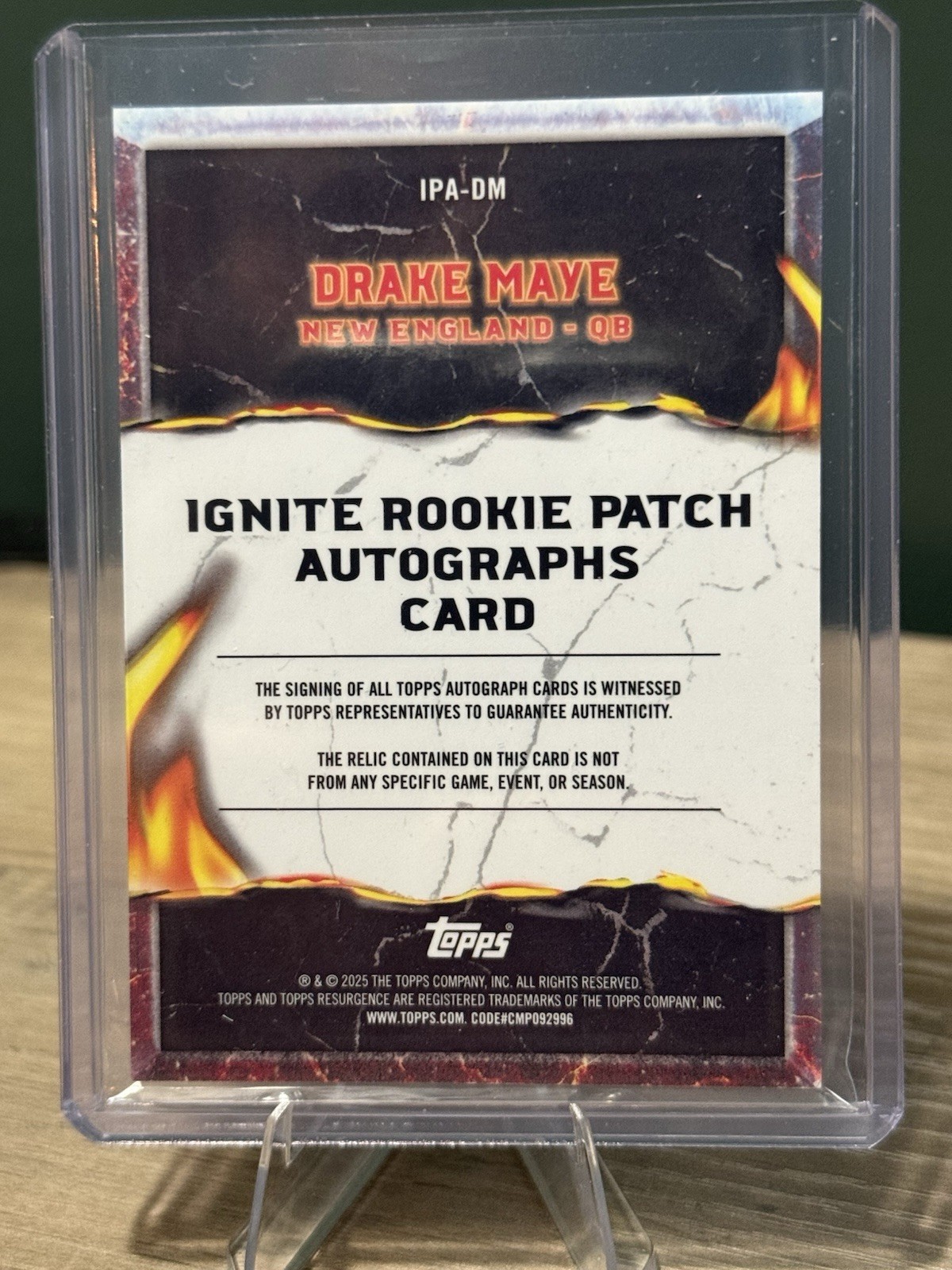 Drake Maye 2024 Resurgence Ignite Autograph Patch RC /14 Electron RPA ...