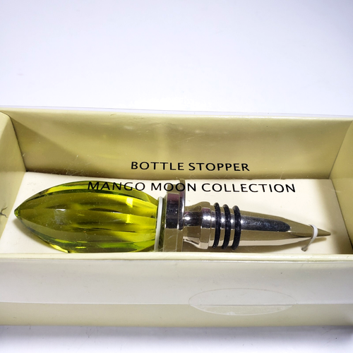 Wine Bottle Stopper Mango Moon Collection Ellipse Green Crystal Glass NIB Gift | eBay