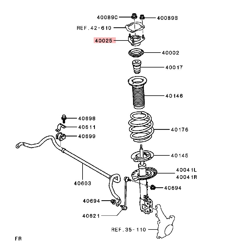 FRONT SHOCK ABSORBER INSULATOR TOP MOUNTING MITSUBISHI ECLIPSE CROSS ...