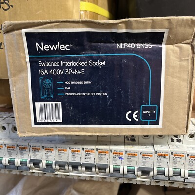 Newlec Switched Interlocked Socket 63A 400V 3P New In Box IP44 | eBay UK