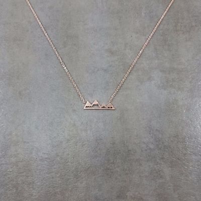 Mountain Ridgeline ROSE GOLD Plated Necklace Nature Choker Jewelry ...