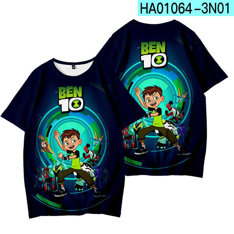 Cosplay Ben 10 3D T-Shirts Ben Gwen Tennyson Short Sleeves Sports Top ...