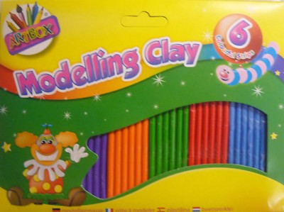 6 Pieces of Flat Modelling Clay (6 Colours) Great for Arts & Crafts ...